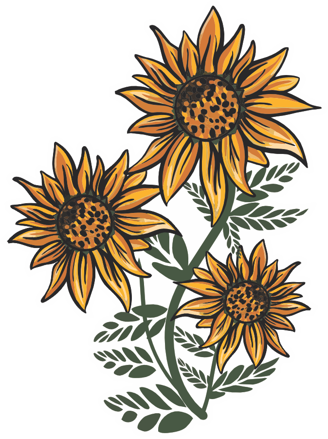 Sunflower 3" Sticker – Honyoutink